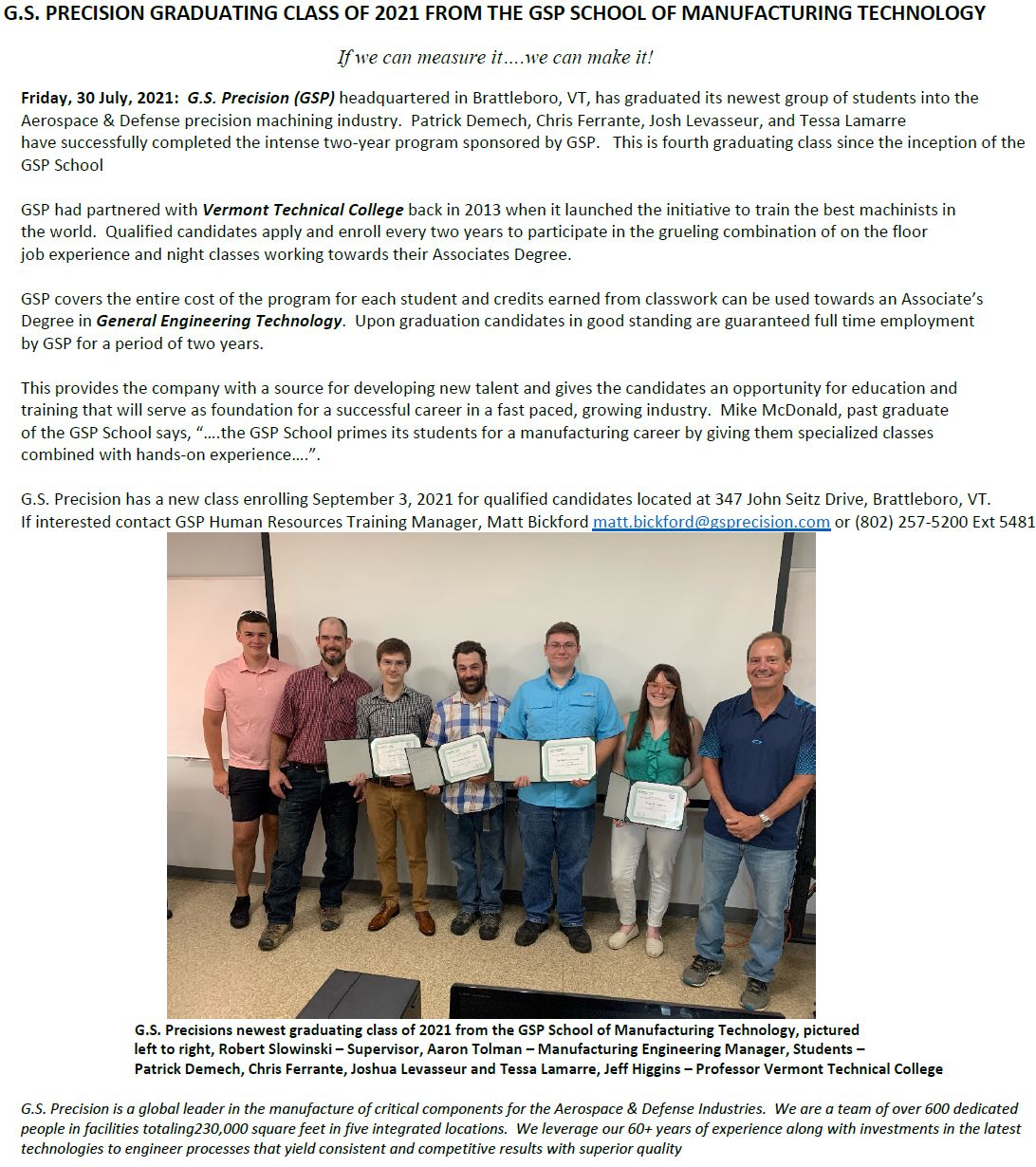 GS Precision | Press Releases